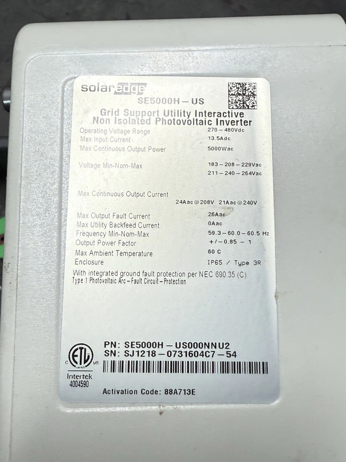 SolarEdge SE5000H - US000NNU2 HD Wave Inverter, 240V, 5000W – Airplane ...