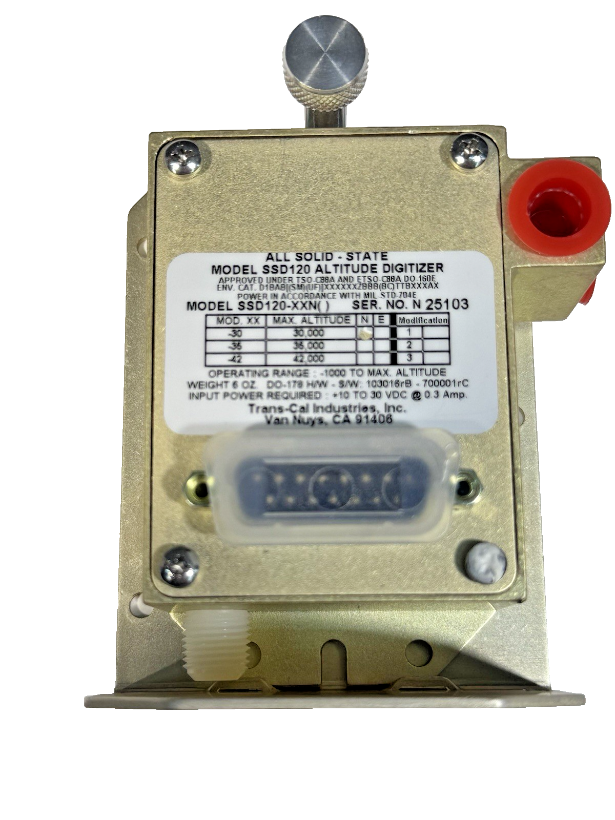 SSD120-30N Altitude Encoder Trans Cal NEW with 8130 – Airplane Parts ...