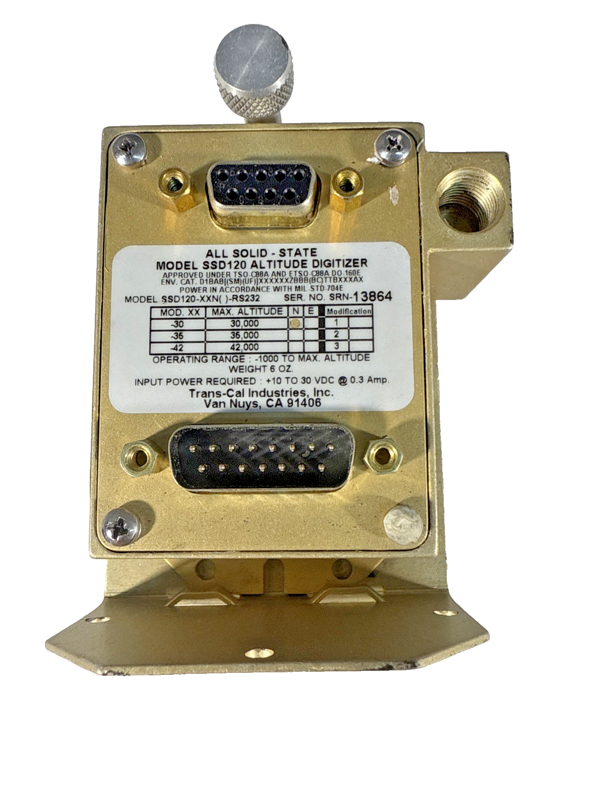 Trans-Cal SSD120-XXA Altitude Digitizer/Encoder – Airplane Parts and ...