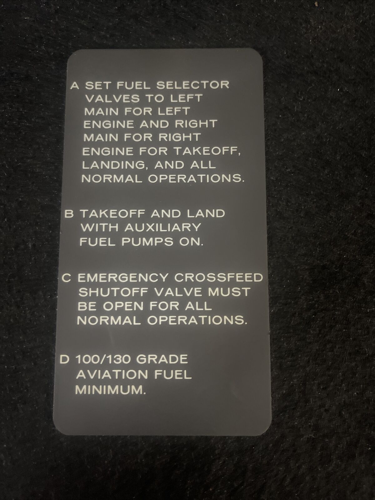 Cessna Placard Fuel 5100181-8 – Airplane Parts and Service