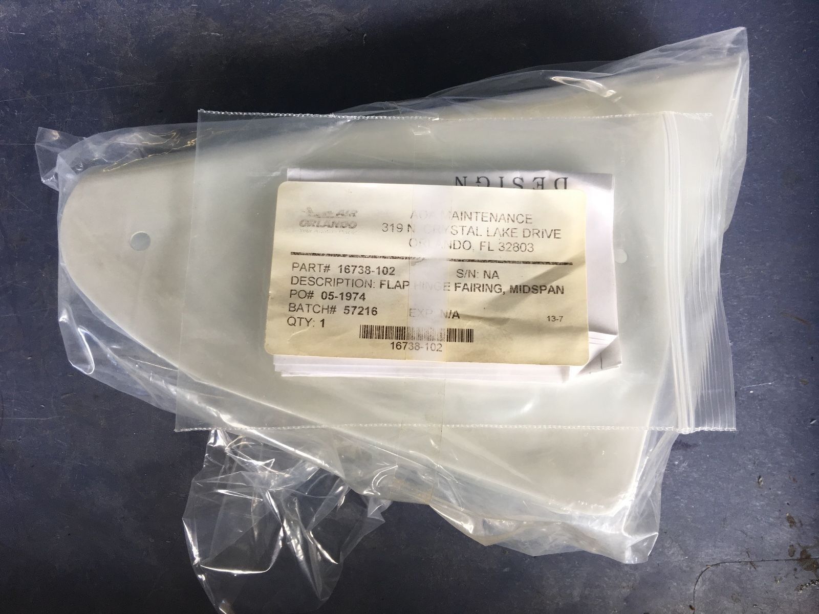 Cirrus PN 16738-102 Flap Hinge Fairing Mid Span – Airplane Parts and ...